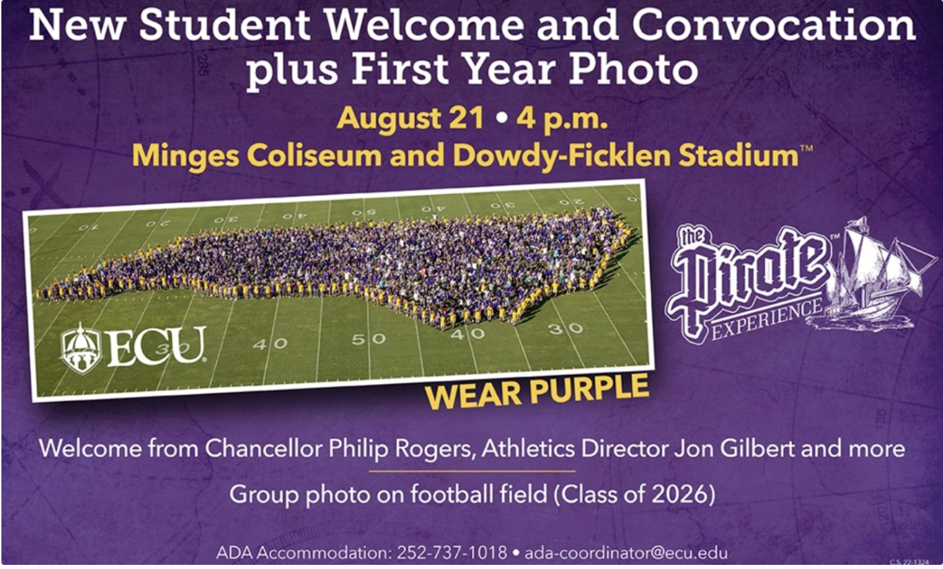 New Student Welcome and Convocation | The ECU Parent and Family Portal