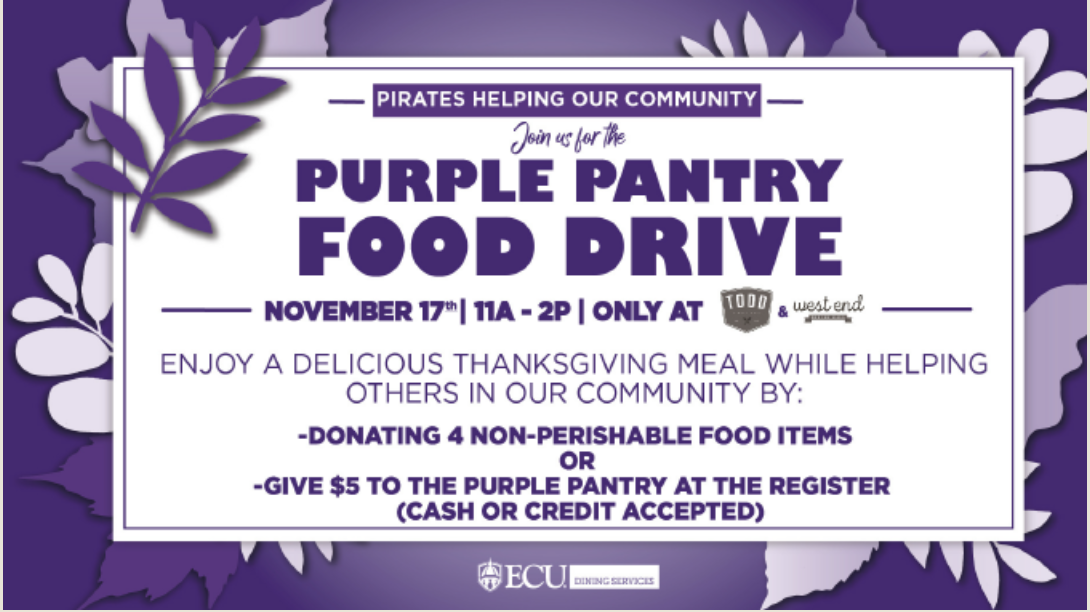 Purple Pantry Food Drive | The ECU Parent and Family Portal